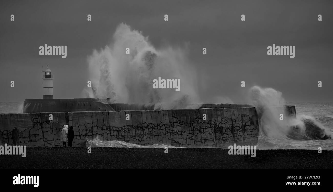 Storm Darragh at Newhaven harbour Stock Photo - Alamy