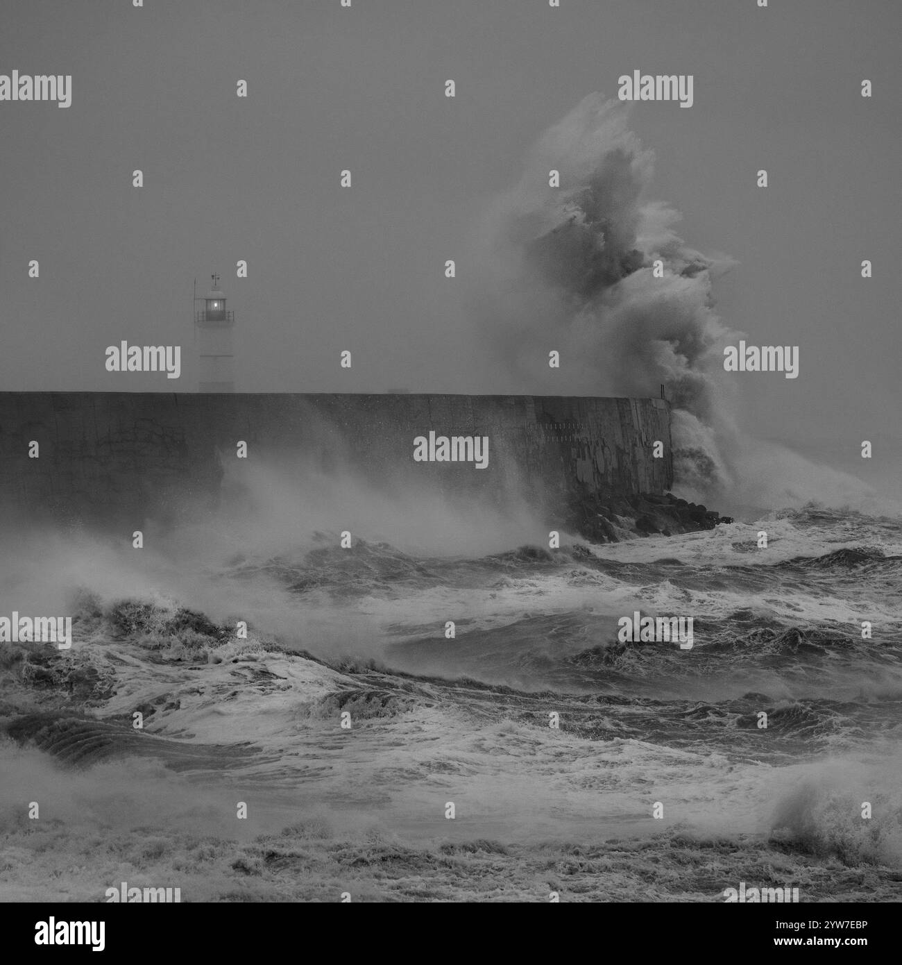 Storm Darragh at Newhaven harbour Stock Photo - Alamy