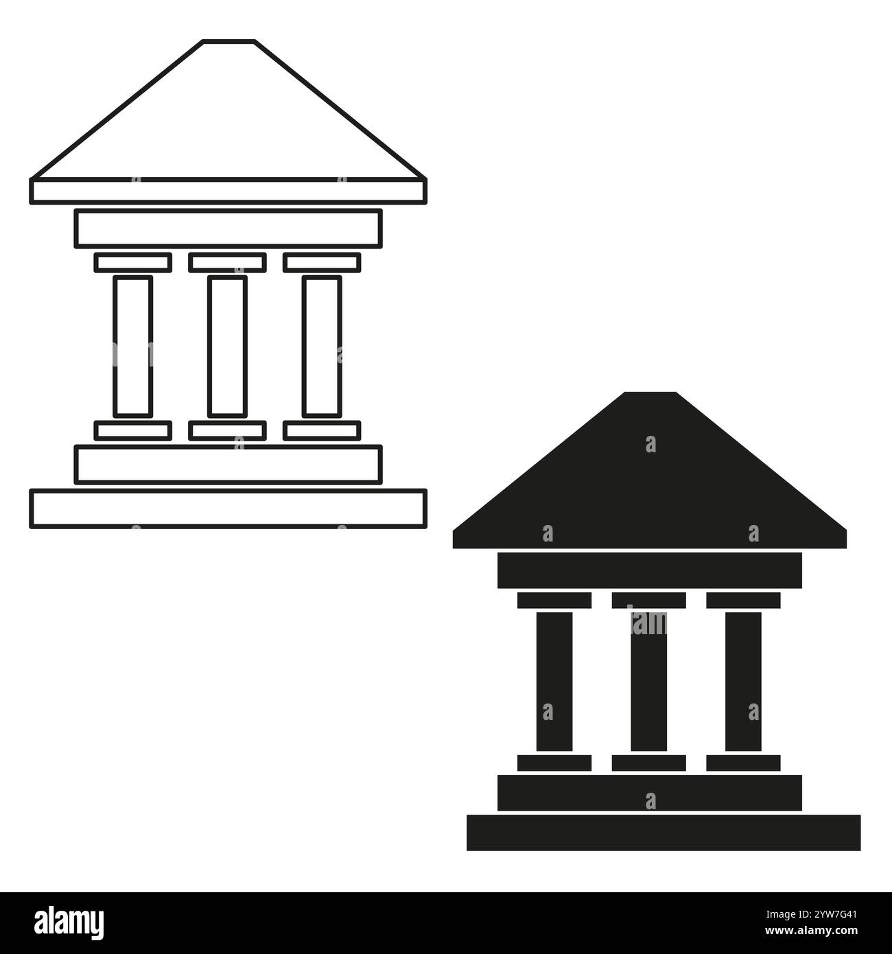 Bank icon. Classic building symbol. Pillar structure illustration ...