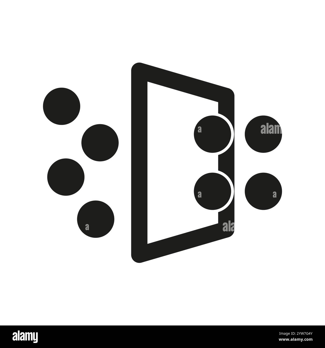 Air filtration symbol. Particles passing through filter. Abstract ...