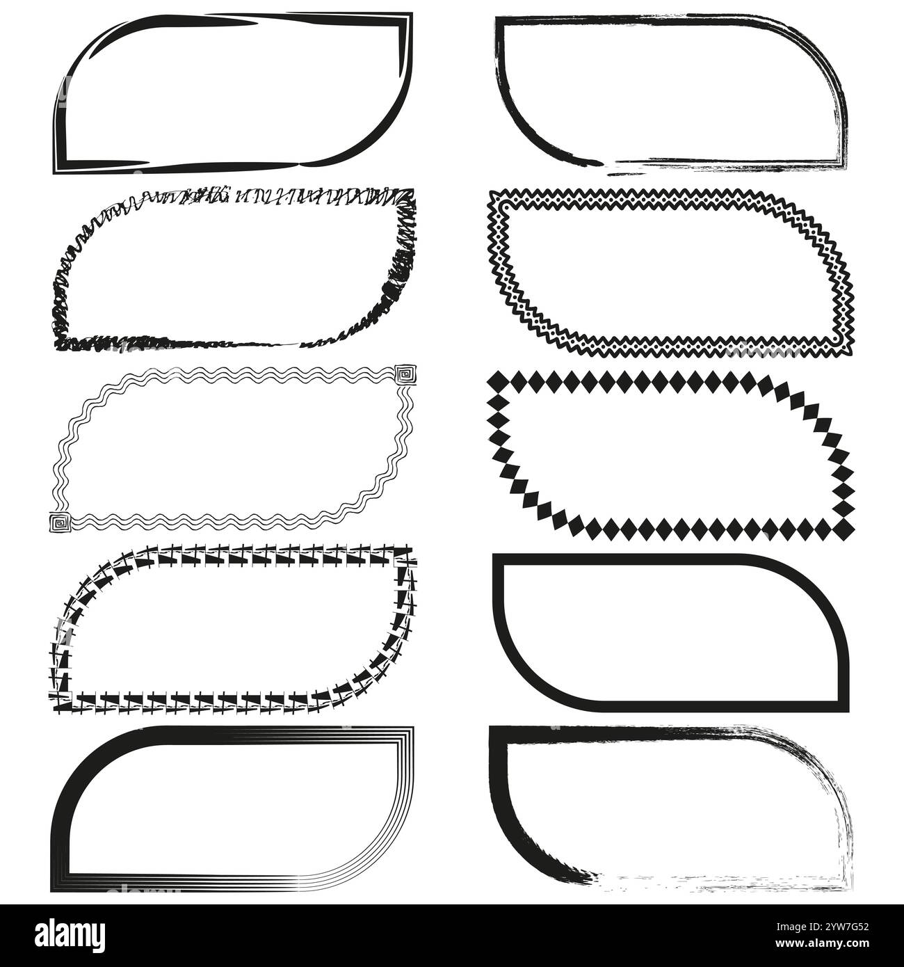 Decorative frame set. Ornamental border vector. Abstract shape ...