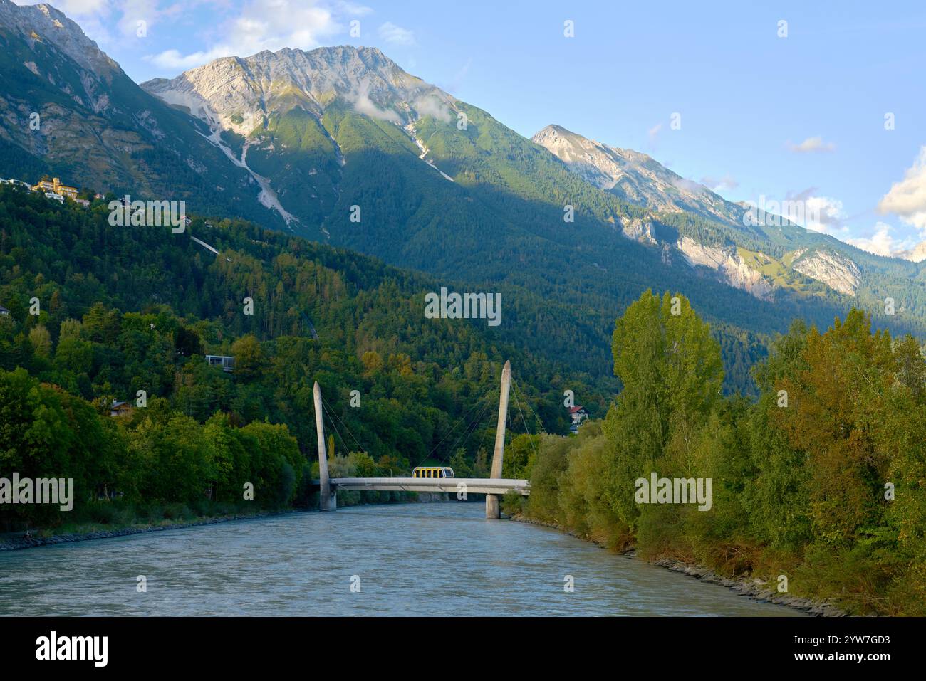 Hungerburg Funicular crossing the Inn River Innsbruck. The Hungerburg ...
