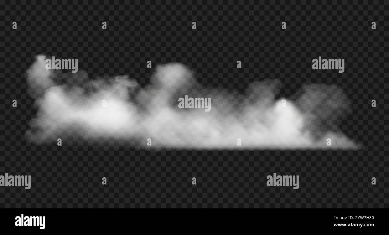 Vector realistic fluffy white cloud, fog or smoke Stock Vector Image & Art - Alamy
