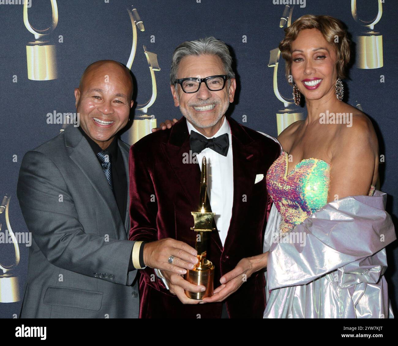 Beverly Hills, USA. 8, December, 2024. Pictured left to right, Stewart Wilson-Turner, Joe ...