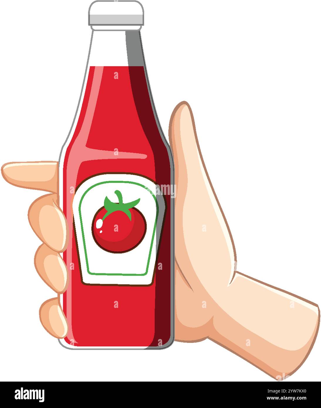 Illustration of a hand holding a ketchup bottle Stock Vector Image ...