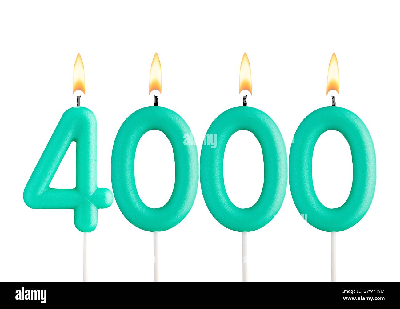 Candles forming the number 4000 - white background Stock Photo - Alamy