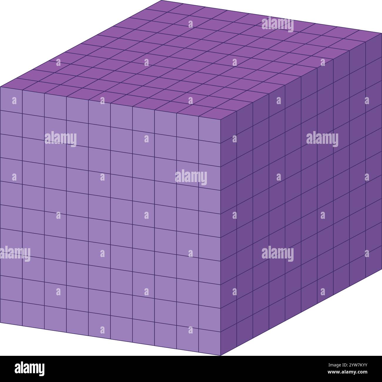Purple cube composed of smaller square blocks Stock Vector Image & Art ...