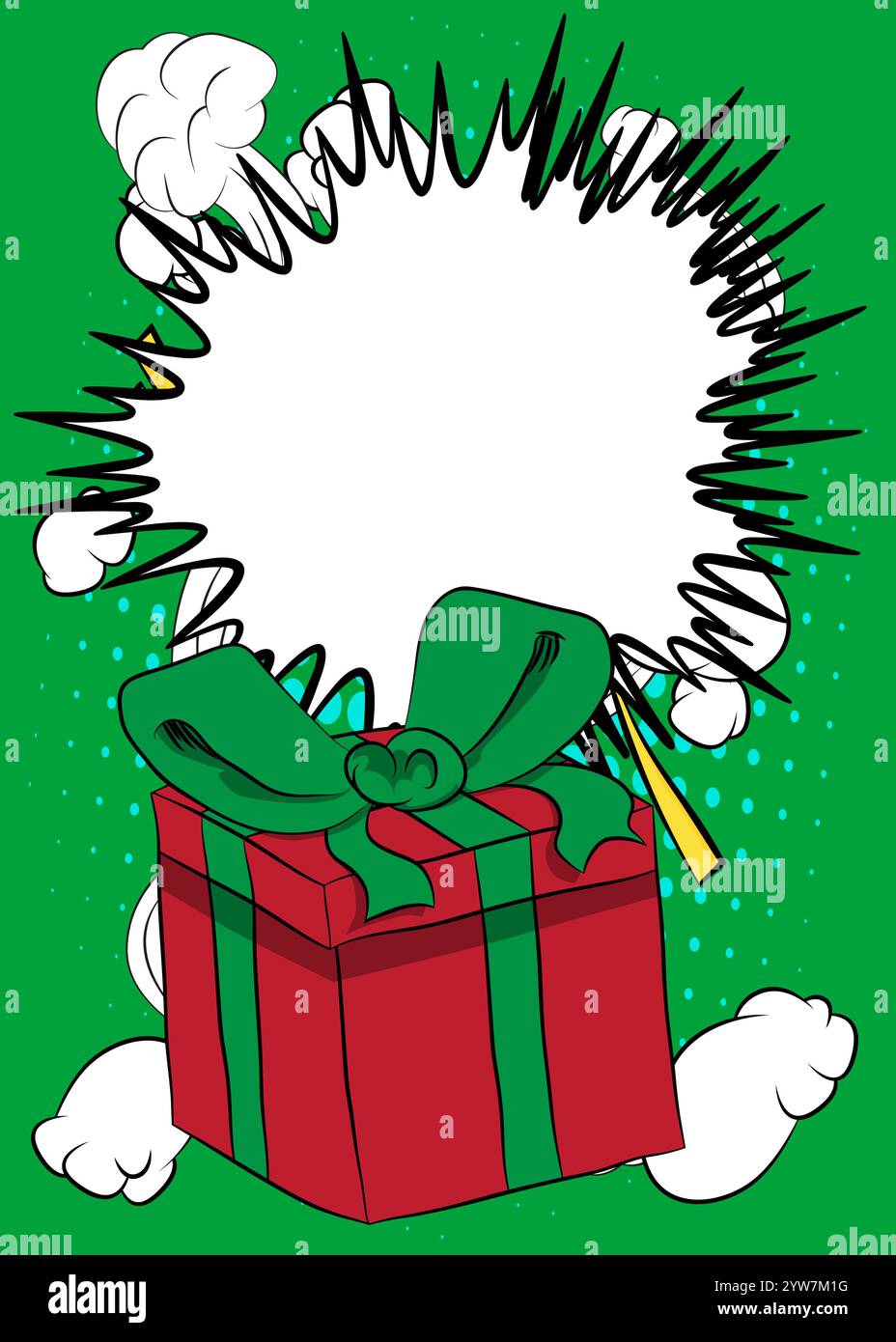 PrintCartoon Gift Box with blank speech bubble, comic book ...