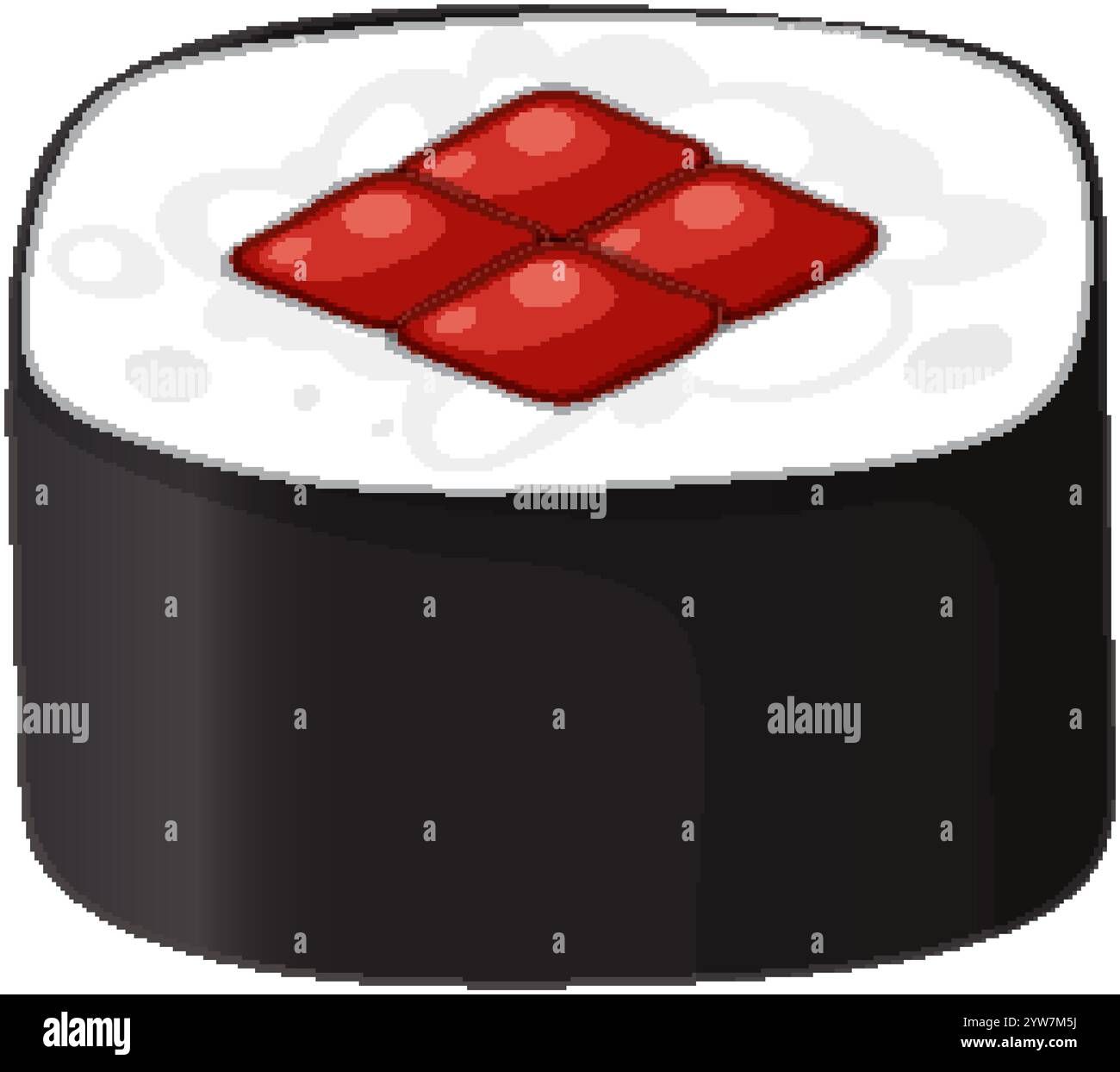 Detailed sushi roll with red topping illustration Stock Vector Image ...