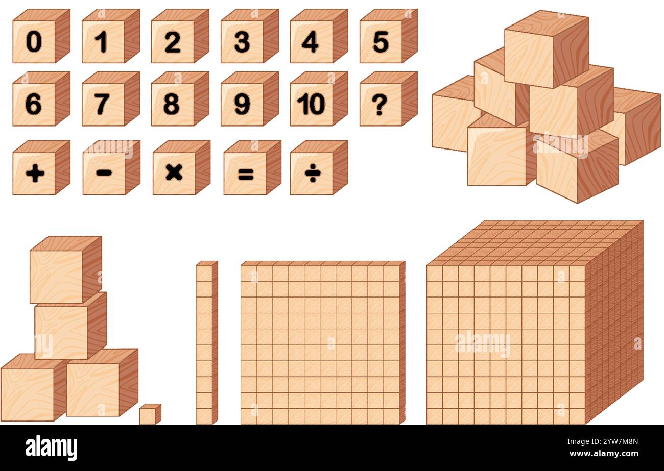 Learning wooden blocks Stock Vector Images - Alamy