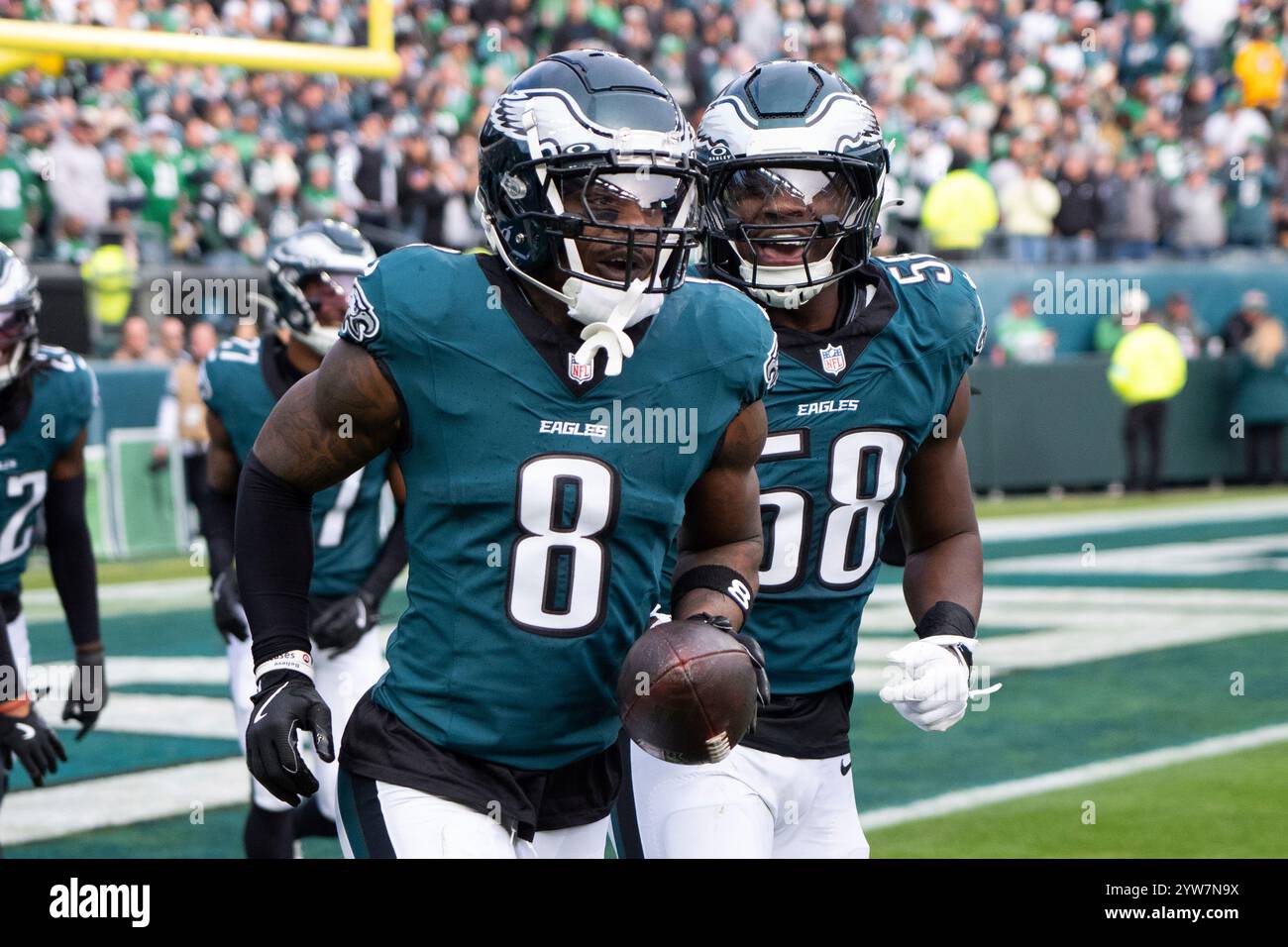 Philadelphia Eagles safety C.J. Gardner-Johnson (8) celebrates his ...