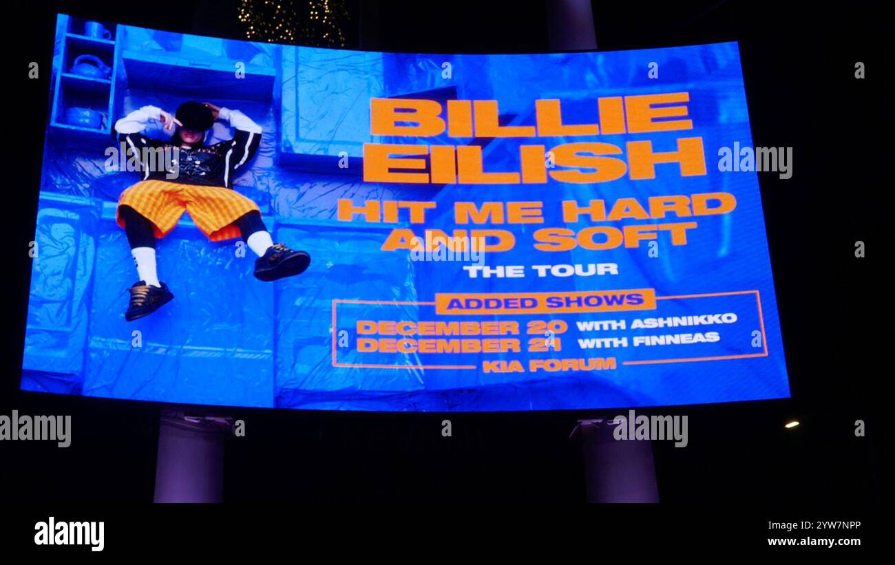 Inglewood, California, USA 8th December 2024 Singer Billie Eilish Hit ...