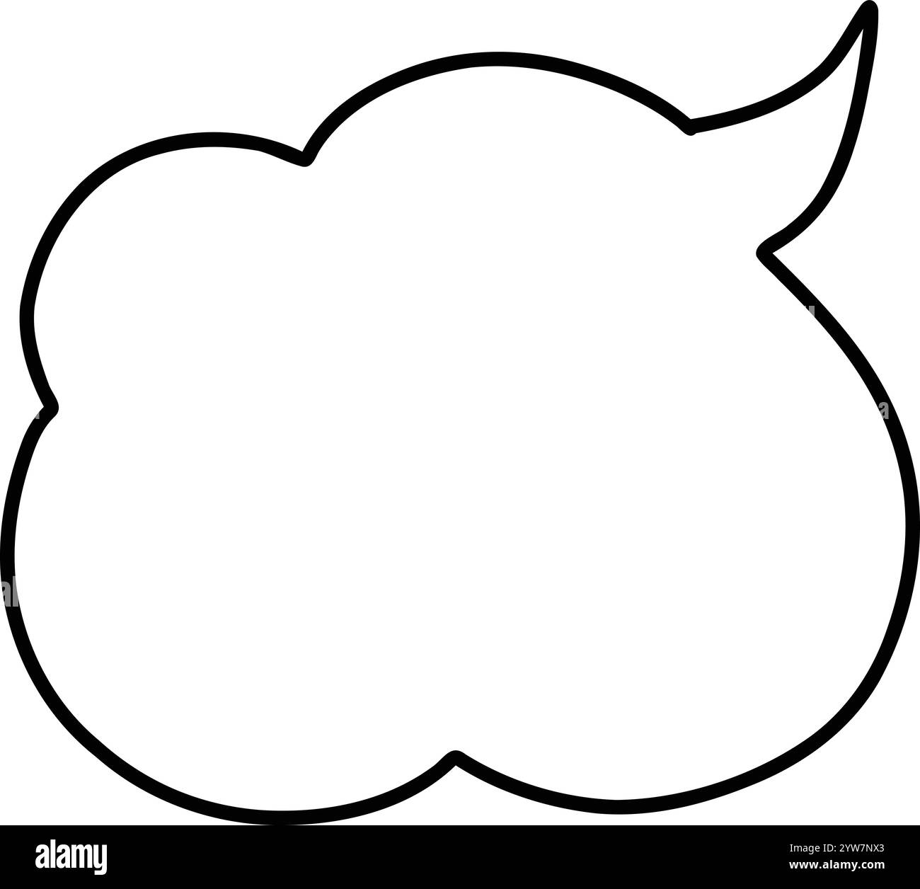 Doodle line text balloon. Speech bubble banners with empty talk, linear ...