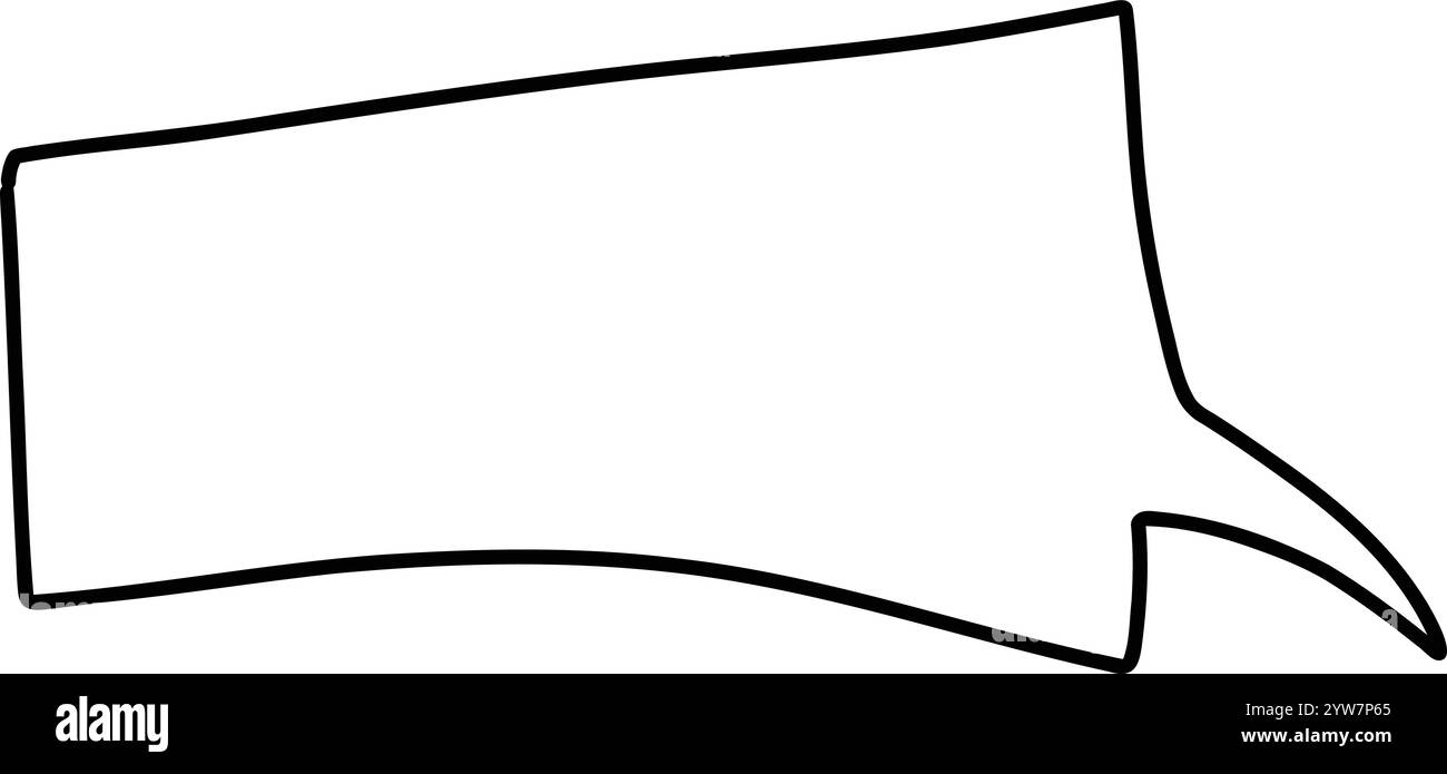 Doodle line text balloon. Speech bubble banners with empty talk, linear ...