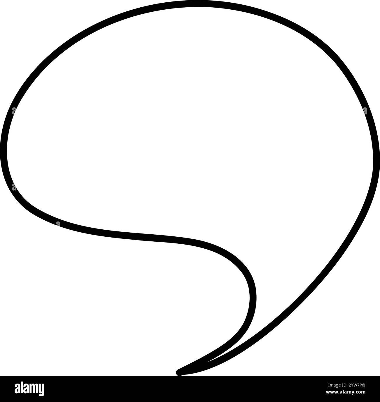 Doodle line text balloon. Speech bubble banners with empty talk, linear ...
