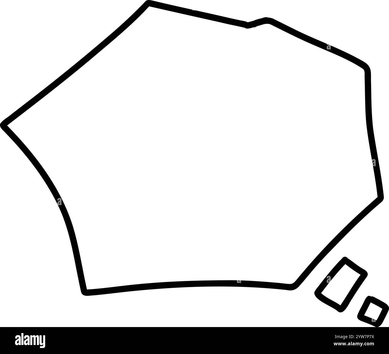 Doodle line text balloon. Speech bubble banners with empty talk, linear ...