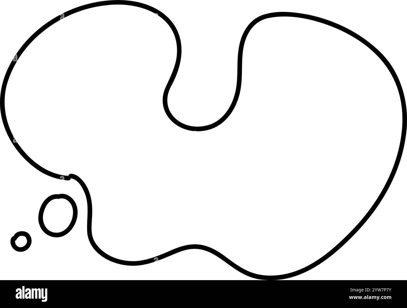 Doodle line text balloon. Speech bubble banners with empty talk, linear ...