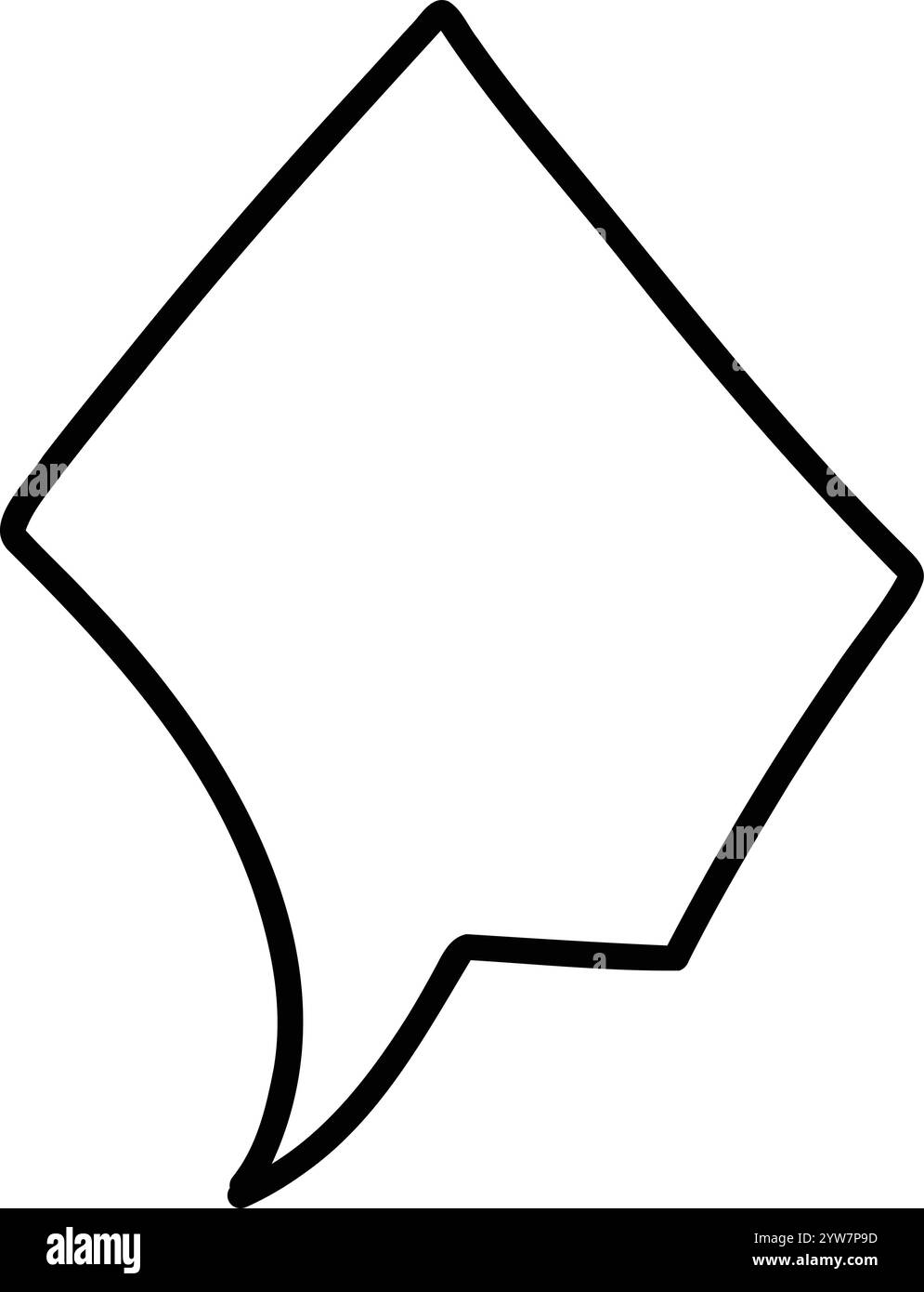 Doodle line text balloon. Speech bubble banners with empty talk, linear ...