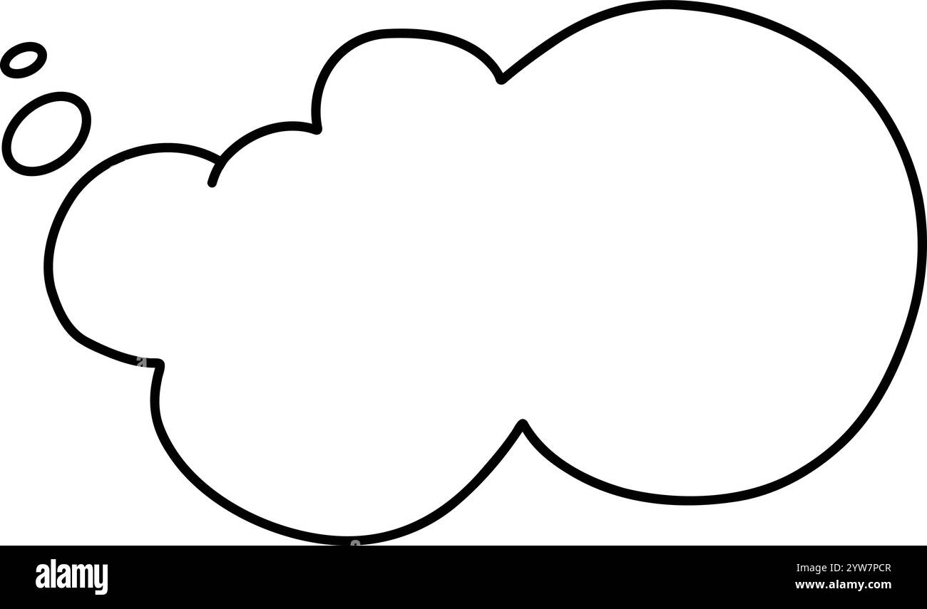 Doodle line text balloon. Speech bubble banners with empty talk, linear ...