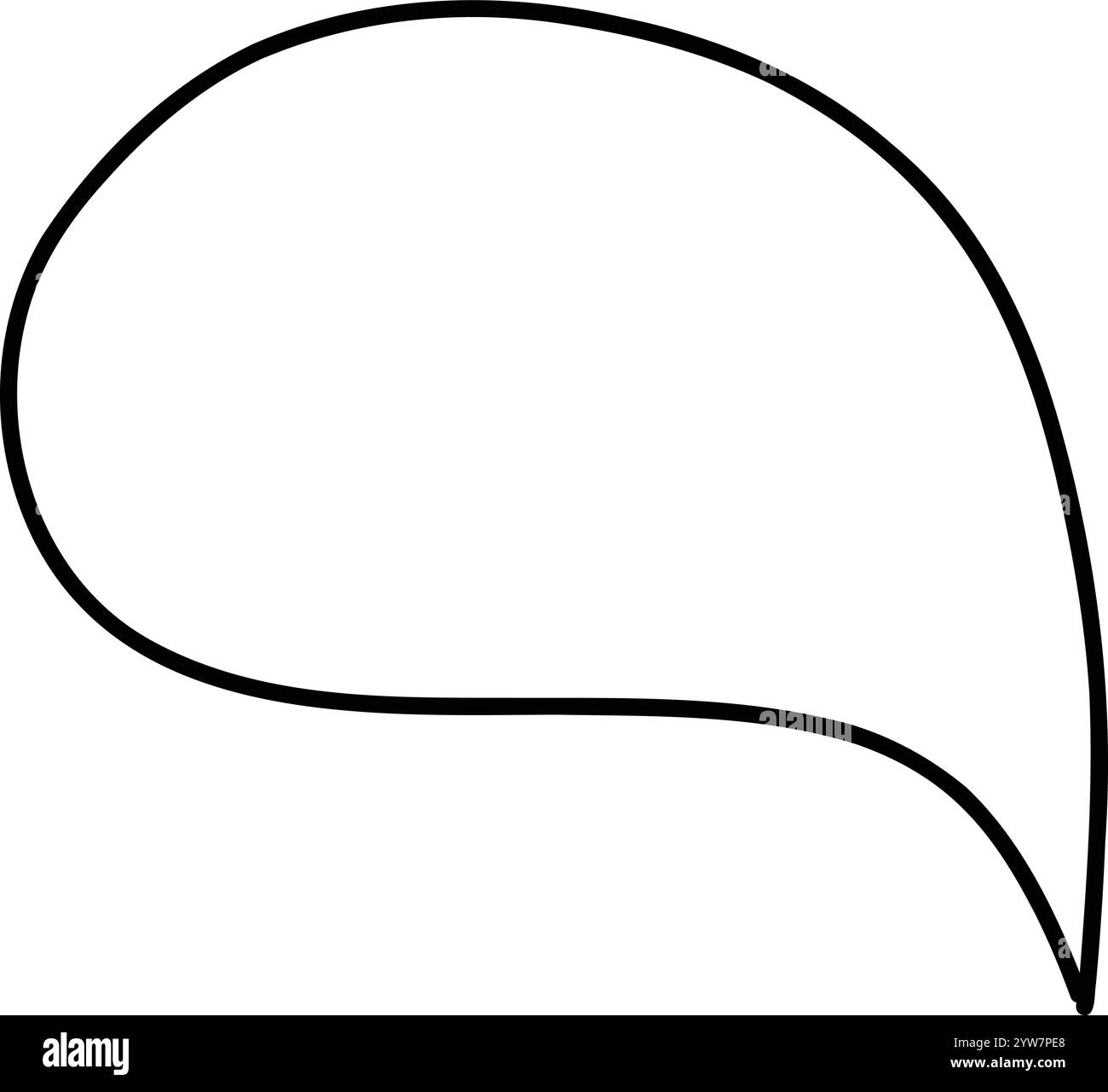 Doodle line text balloon. Speech bubble banners with empty talk, linear ...