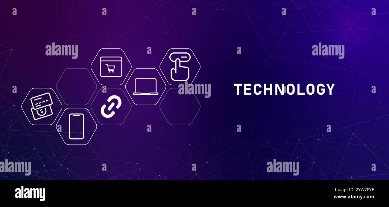 Technology gradients background web header modern tech internet network ...