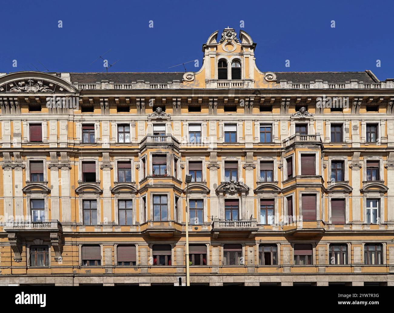 Grand baroque style facade of 19th century apartment building in ...