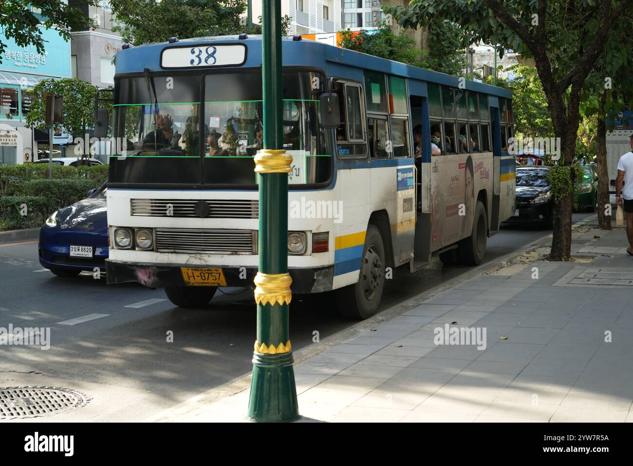 Bangkok, Thailand - November 26, 2024: old commuter bus, Bus line 8 at ...