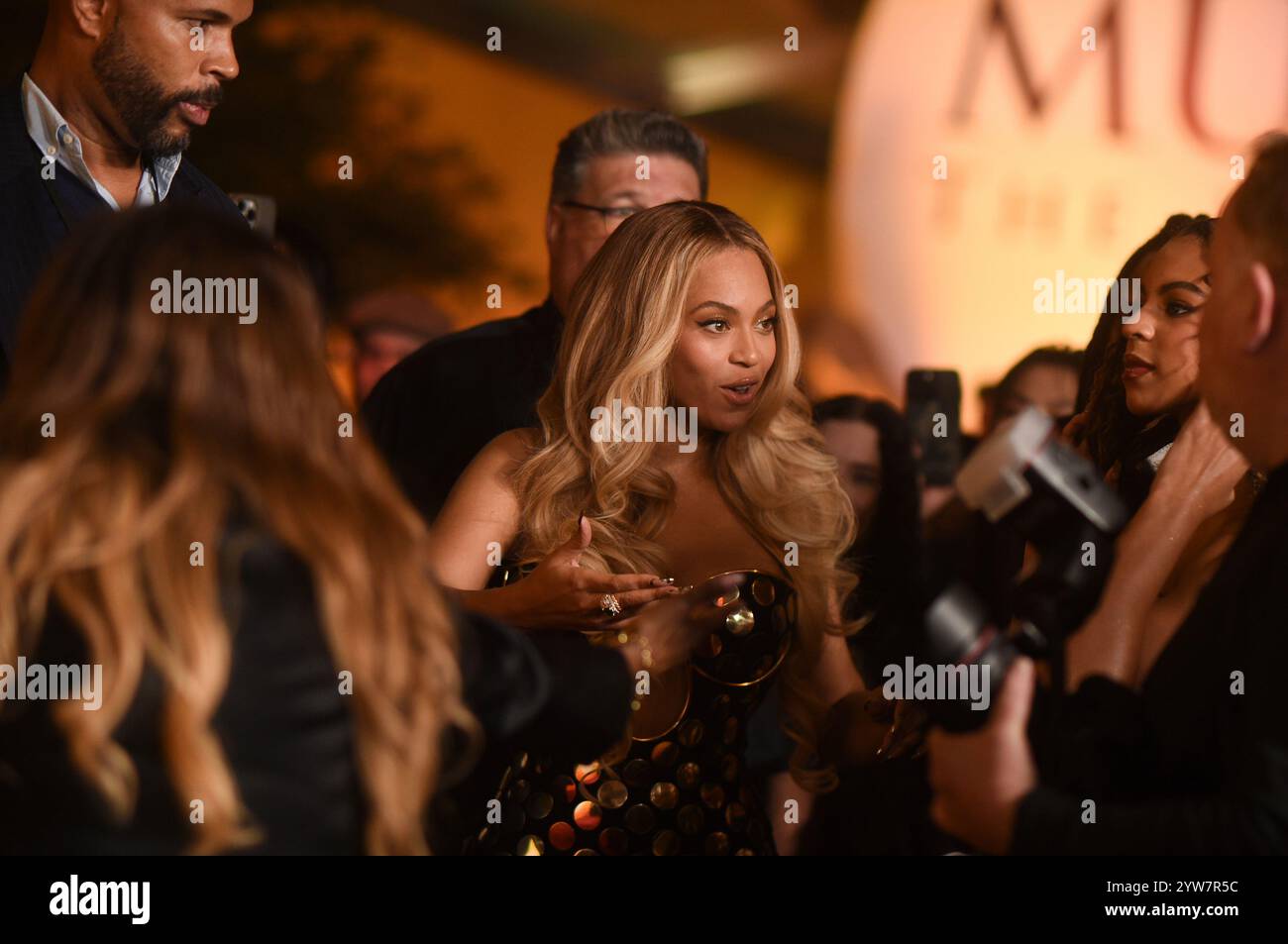 Beyoncé arrives at the premiere of "Mufasa: The Lion King" on Monday, Dec. 9, 2024, at the Dolby ...