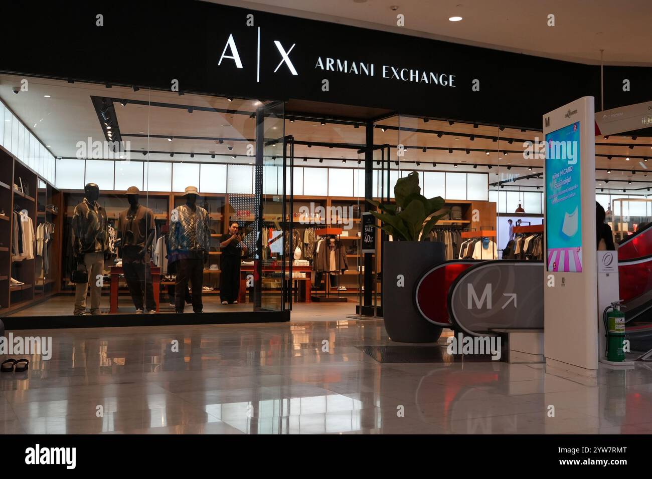 Bangkok, Thailand - November 26, 2024: Armani Exchange store facade, clothing under the concept ...