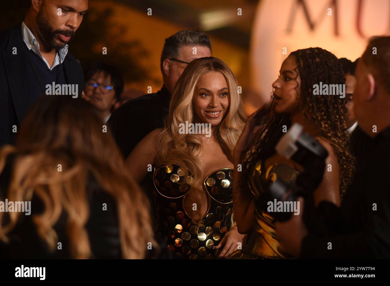 Beyoncé arrives at the premiere of "Mufasa: The Lion King" on Monday, Dec. 9, 2024, at the Dolby ...