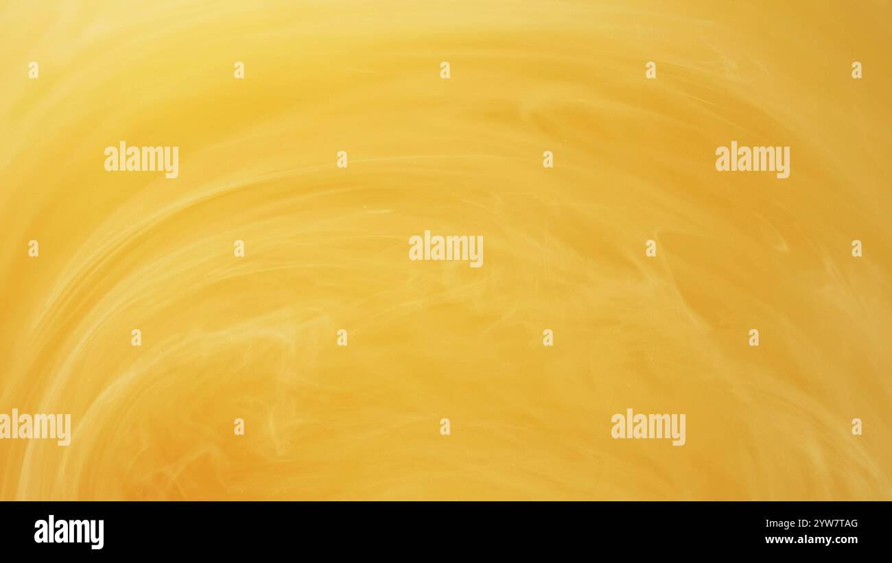 Shiny twirl. Dust wave. Defocused bright yellow cloud painting ink mist ...