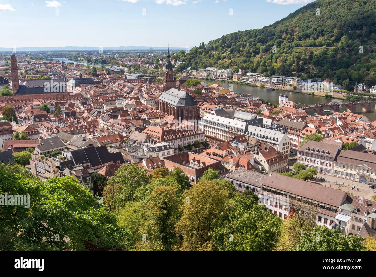 Aerial view of Heidelberg, one of Germany's most beautiful towns ...