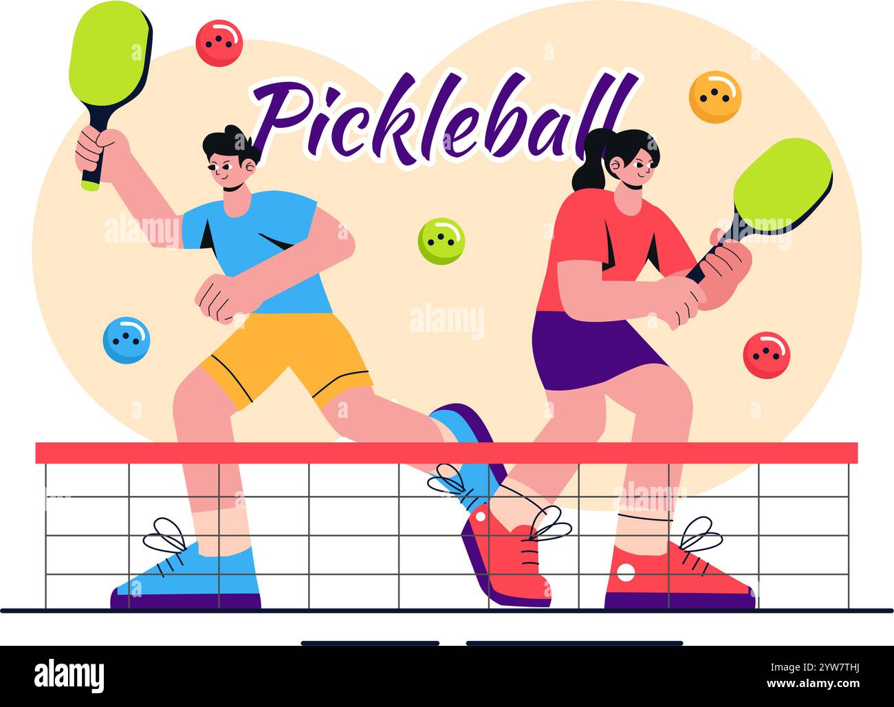 Pickleball sports court Stock Vector Images - Alamy
