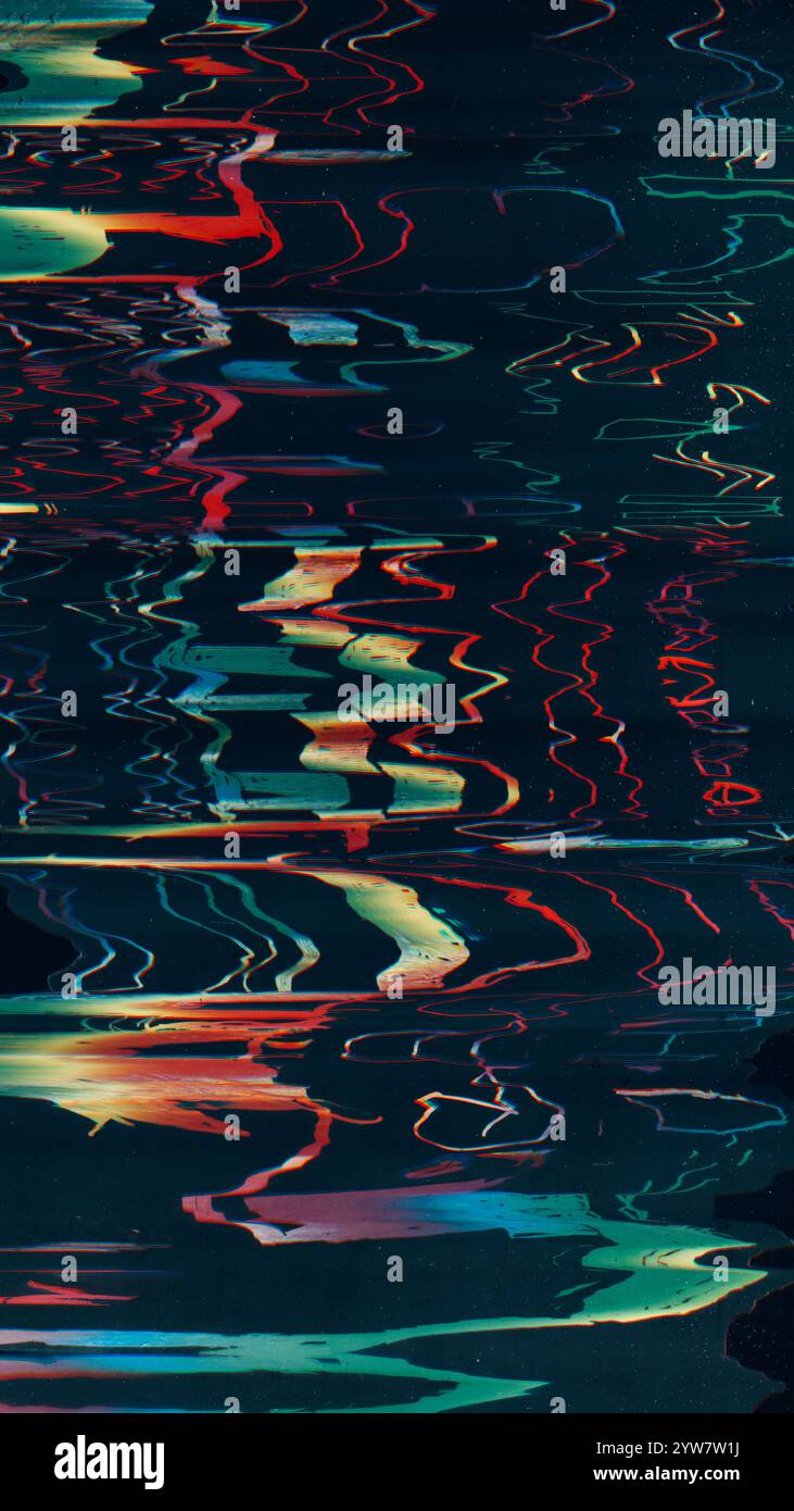 Glitch Noise Color Distortion Overlay Stripped Pattern Display Rainbow Color Light Vibration