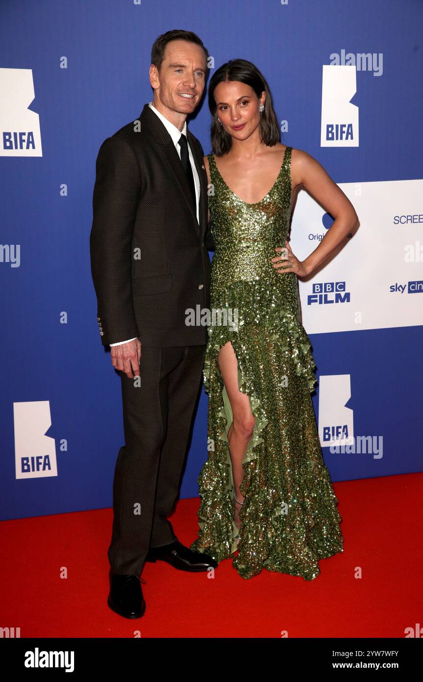 London, UK. 08th Dec, 2024. Michael Fassbender and Alicia Vikander ...