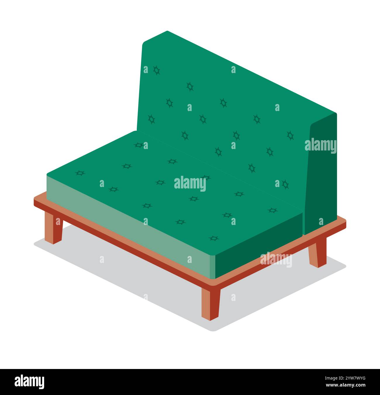 Soft and comfortable green chair isolated on white background. Vector ...