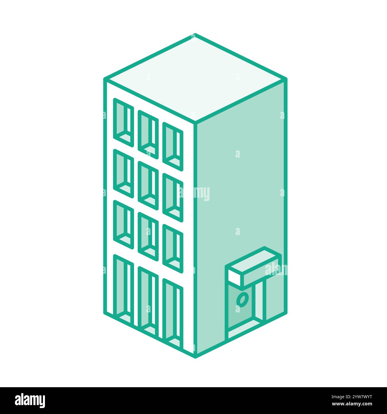 Isometric building. Vector illustration. Icon or symbol. Office and ...