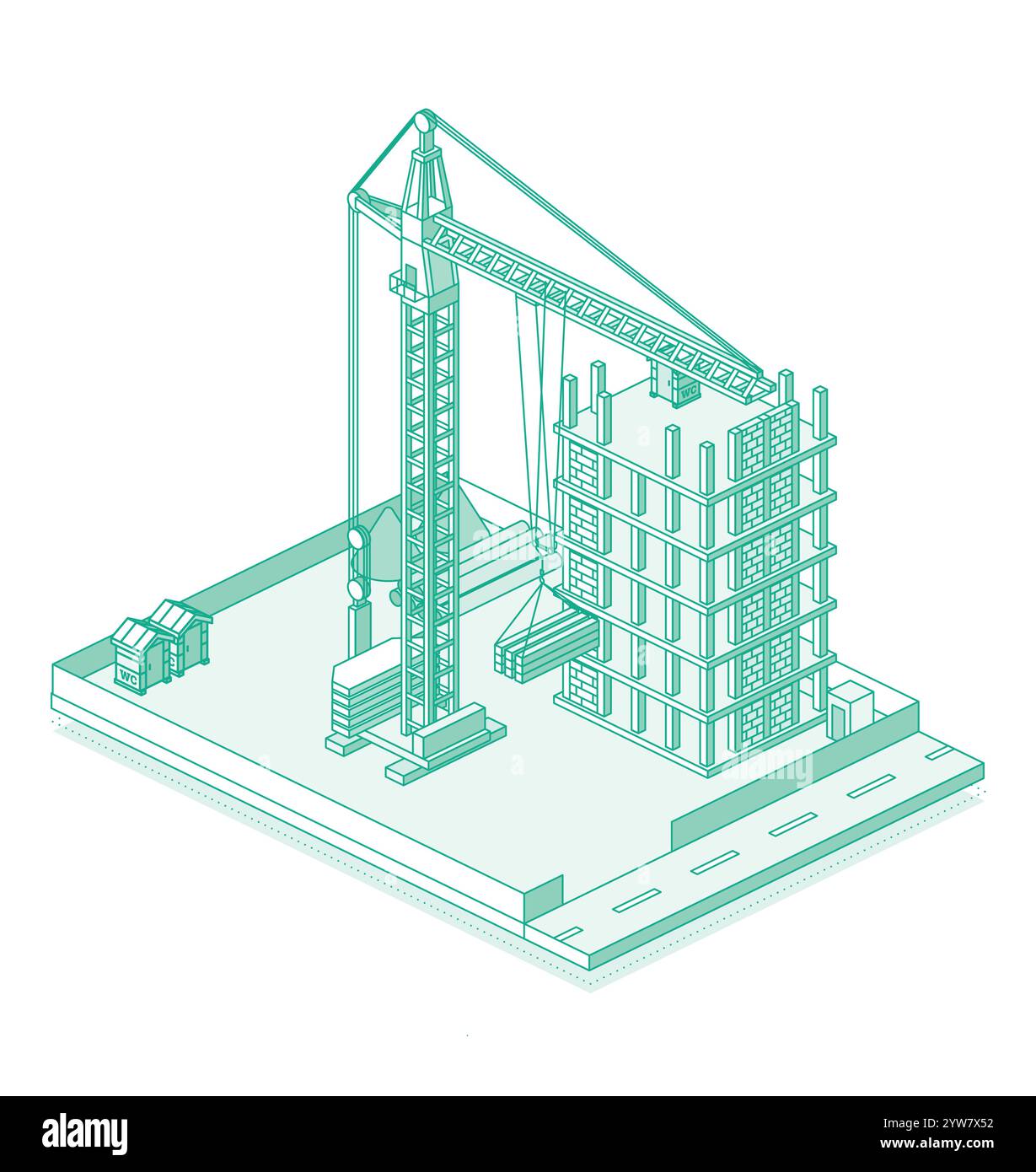 Tower crane outline hi-res stock photography and images - Alamy