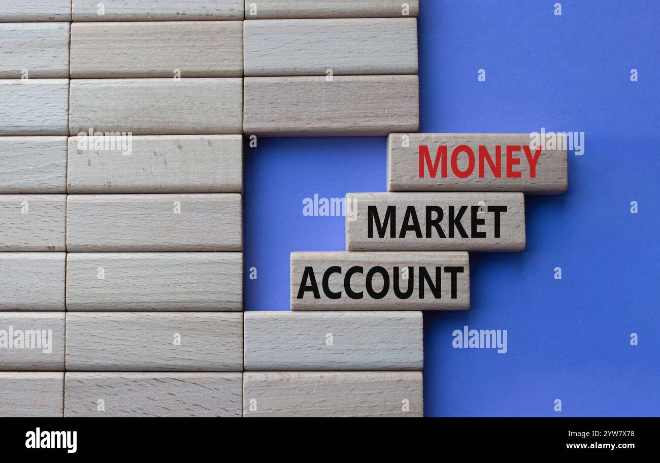 Money Market Account symbol. Wooden blocks with words Money Market ...