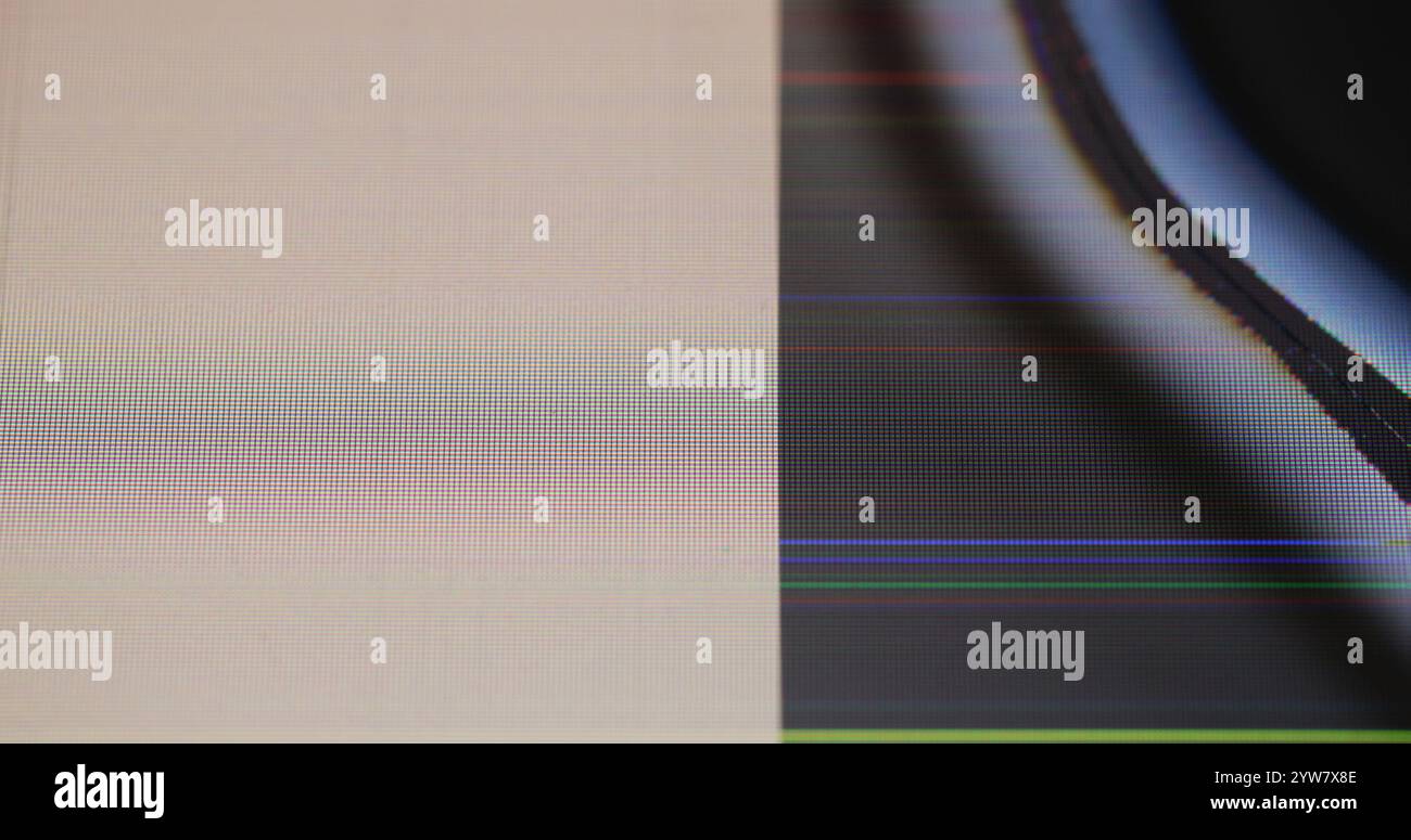 Pixel Error Overlay Monitor Illuminated Black Cracked Glass Display