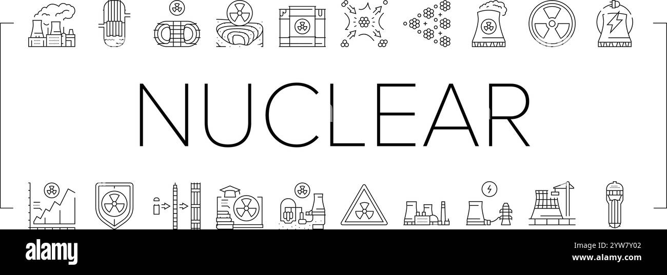 nuclear energy power plant icons set vector Stock Vector Image & Art - Alamy