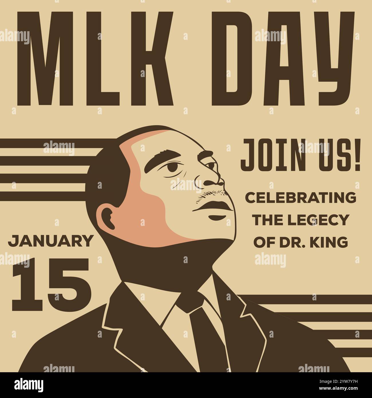 illustration for celebrate martin luther king day in flat design Stock ...