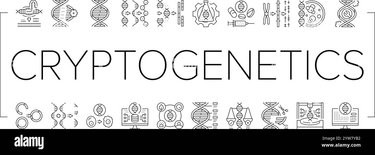 cryptogenetics dna gene helix icons set vector Stock Vector Image & Art ...