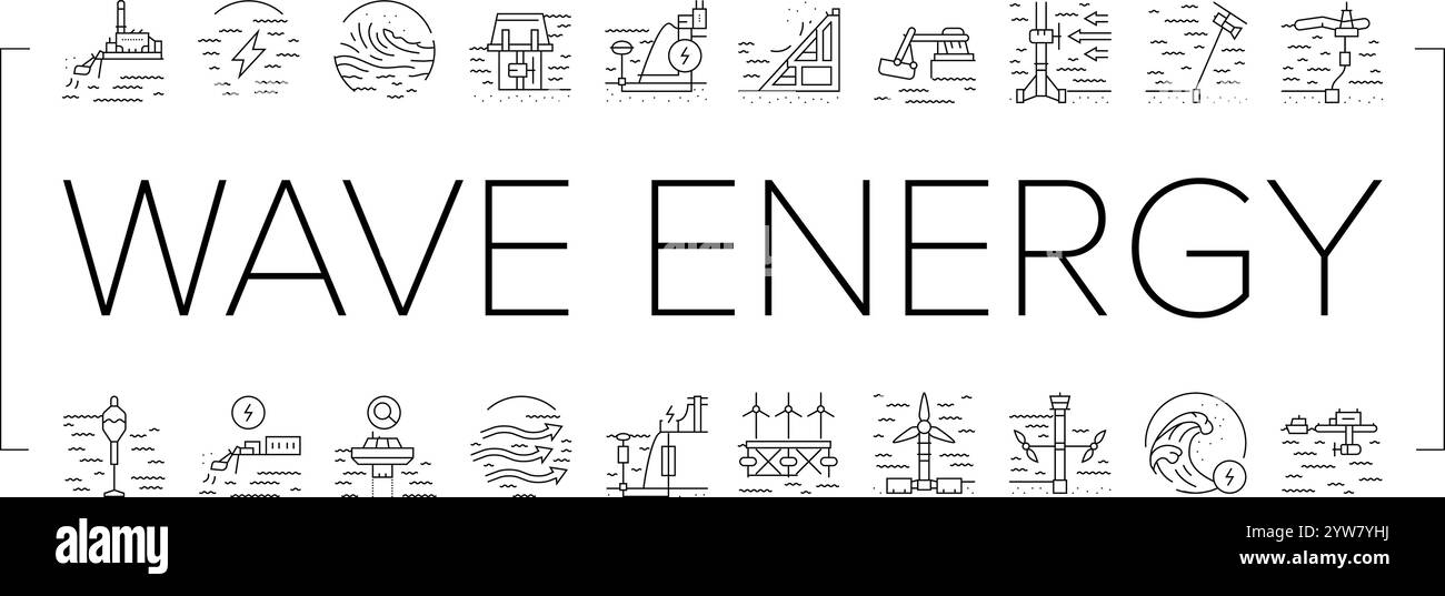 wave energy power tidal icons set vector Stock Vector Image & Art - Alamy