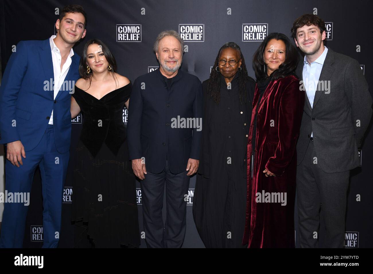 (L-R) Matt Friend, Zelda Williams, Billy Crystal, Whoopi Goldberg ...