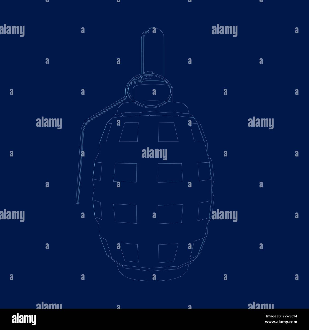 Contour hand grenade vector illustration isolated Stock Vector Image ...