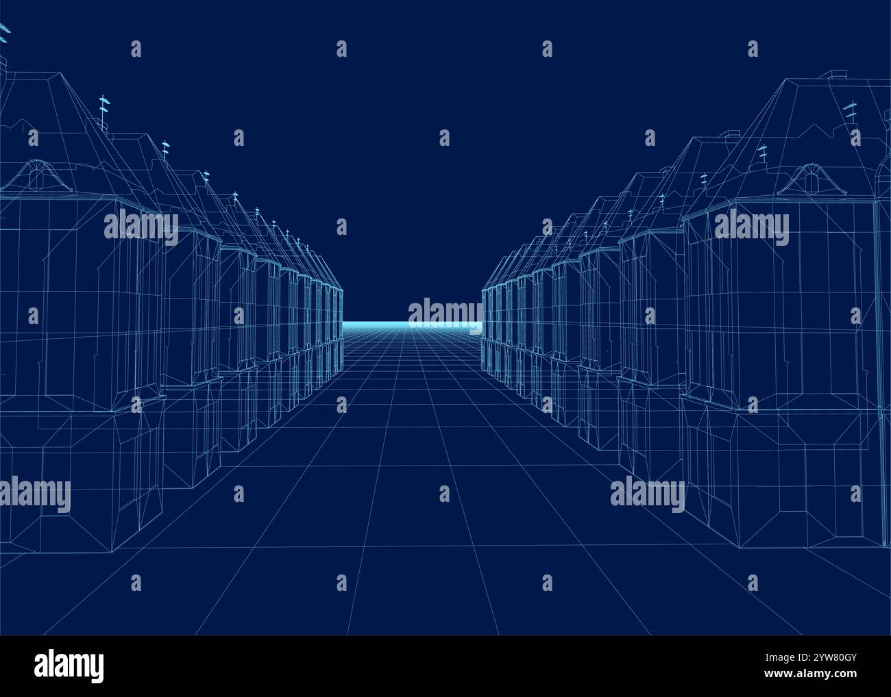 Landscape the city, the houses of the suburbs residential area. A ...
