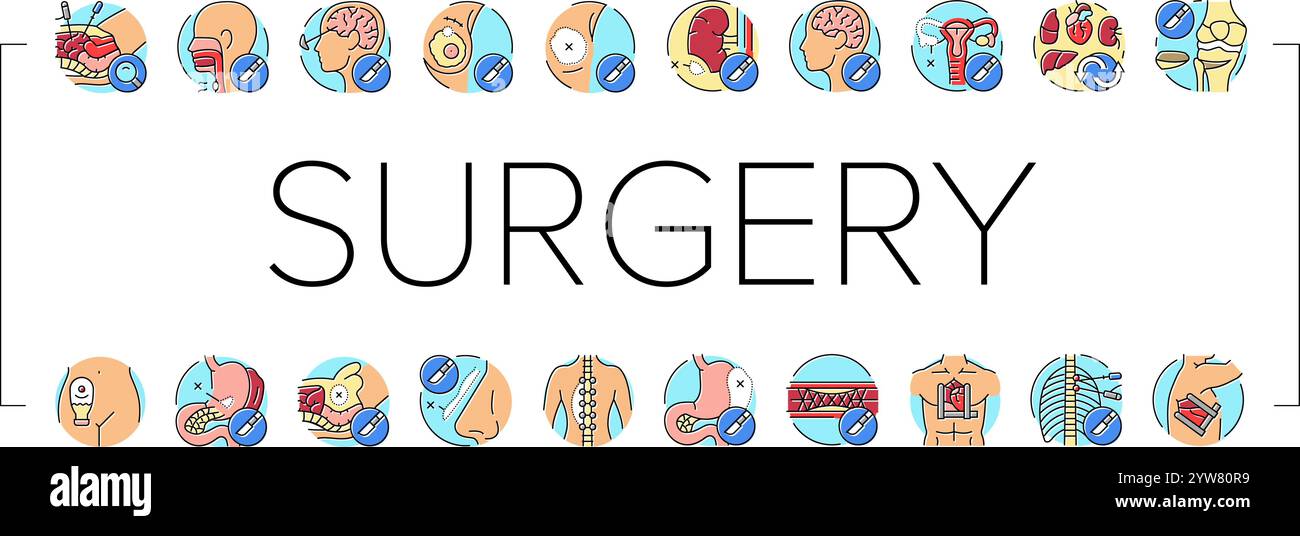 surgery hospital health icons set vector Stock Vector Image & Art - Alamy