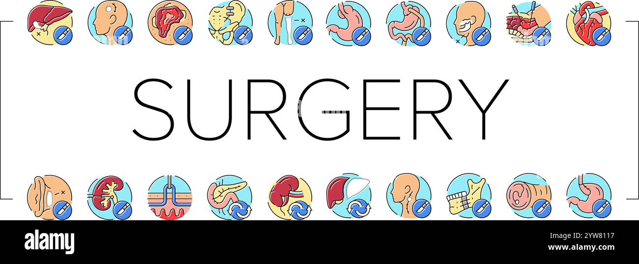 surgery operate room invasive icons set vector Stock Vector Image & Art ...