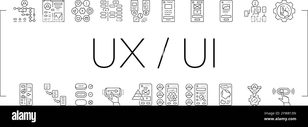 ui ux design agency user develop icons set vector Stock Vector Image ...